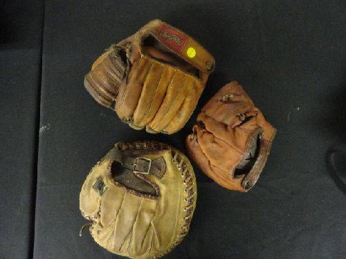 3 Early Baseball Mits
