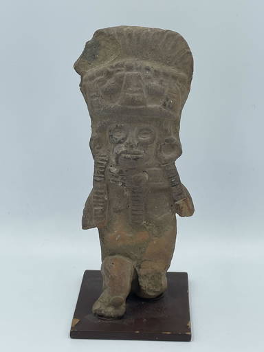 Precolombian Aztec Clay Figure, 3" X 7"