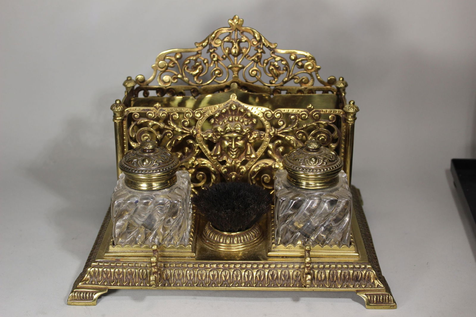 Wt & S Solid Brass English Inkwell W/ Presentation Monogramming, 11" X ...