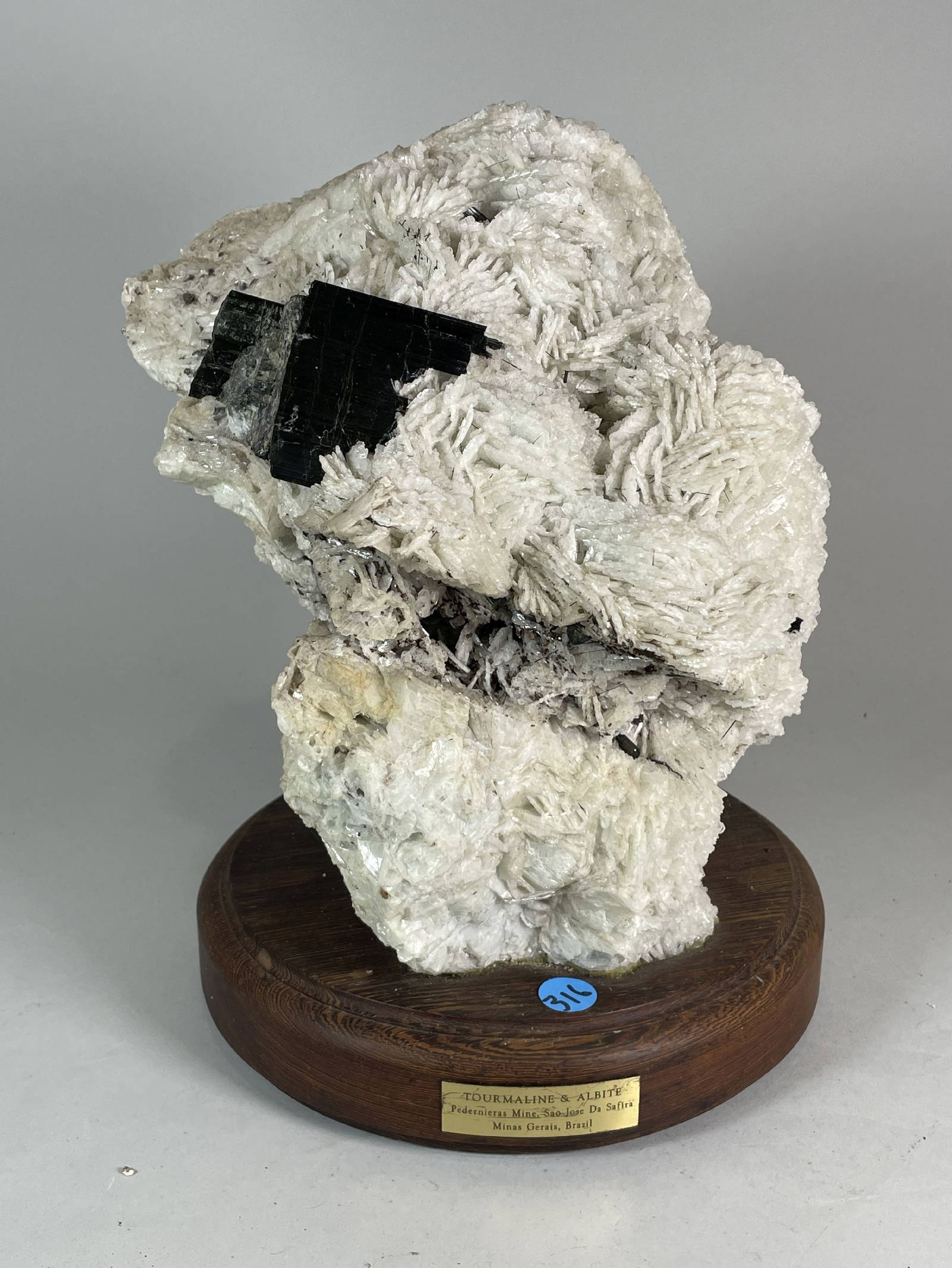 Tourmaline And Albite Mineral Specimen, 13" X 10" X 9" Auction