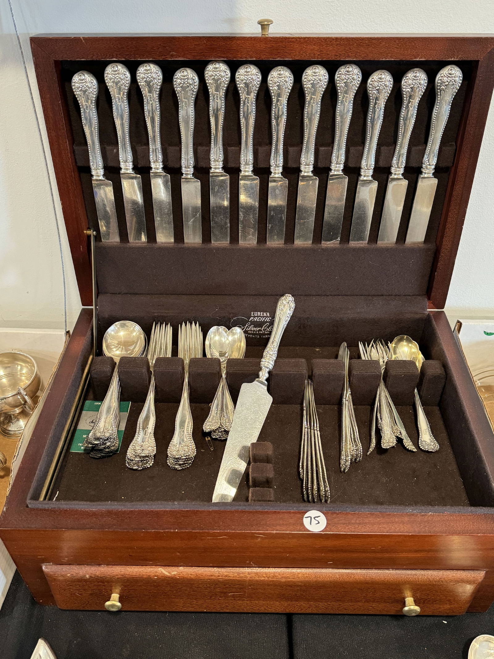 Seventy Four Pieces Baird North Co Sterling Silver Flatware Auction