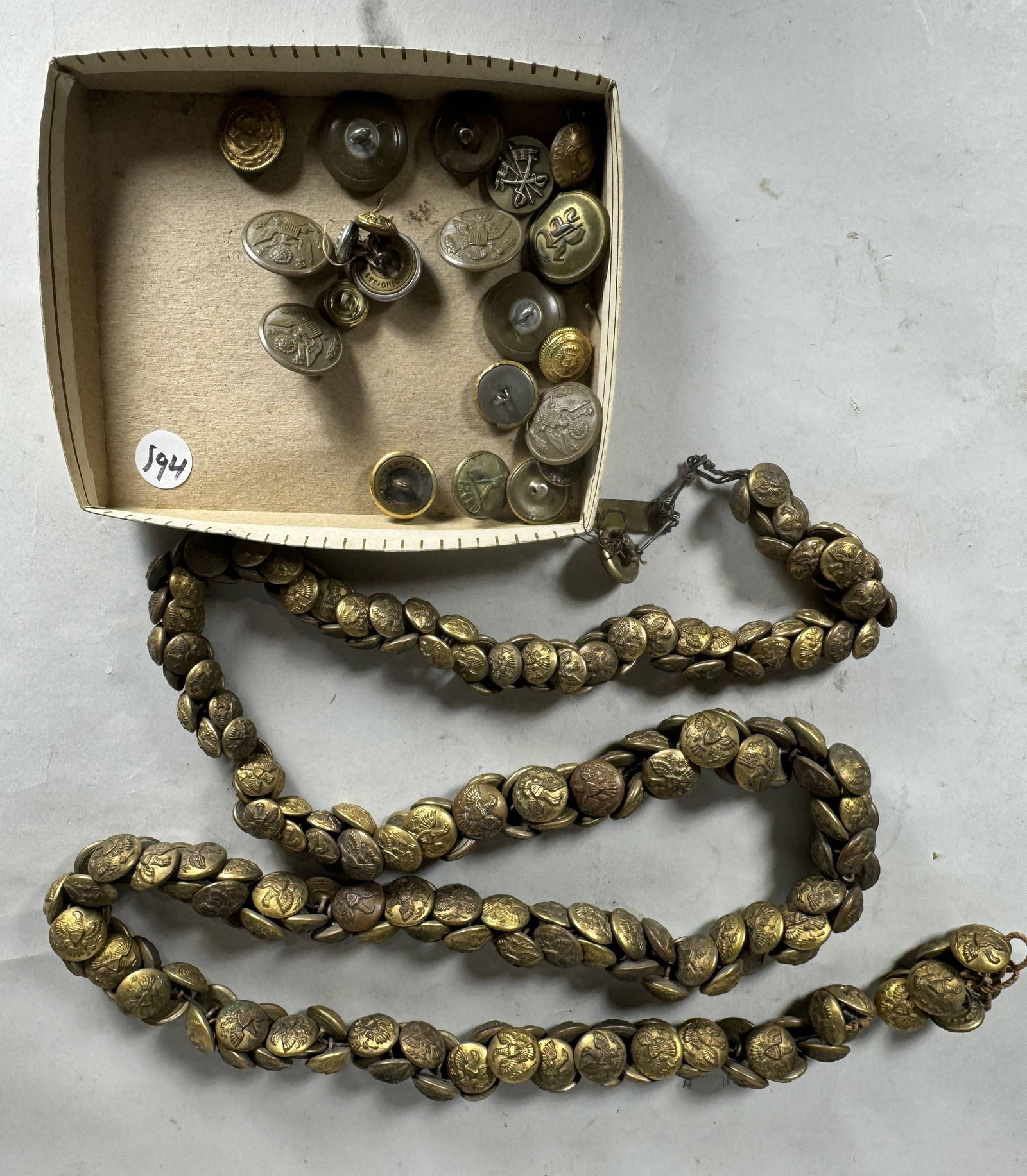 A Military Button Charm String Auction