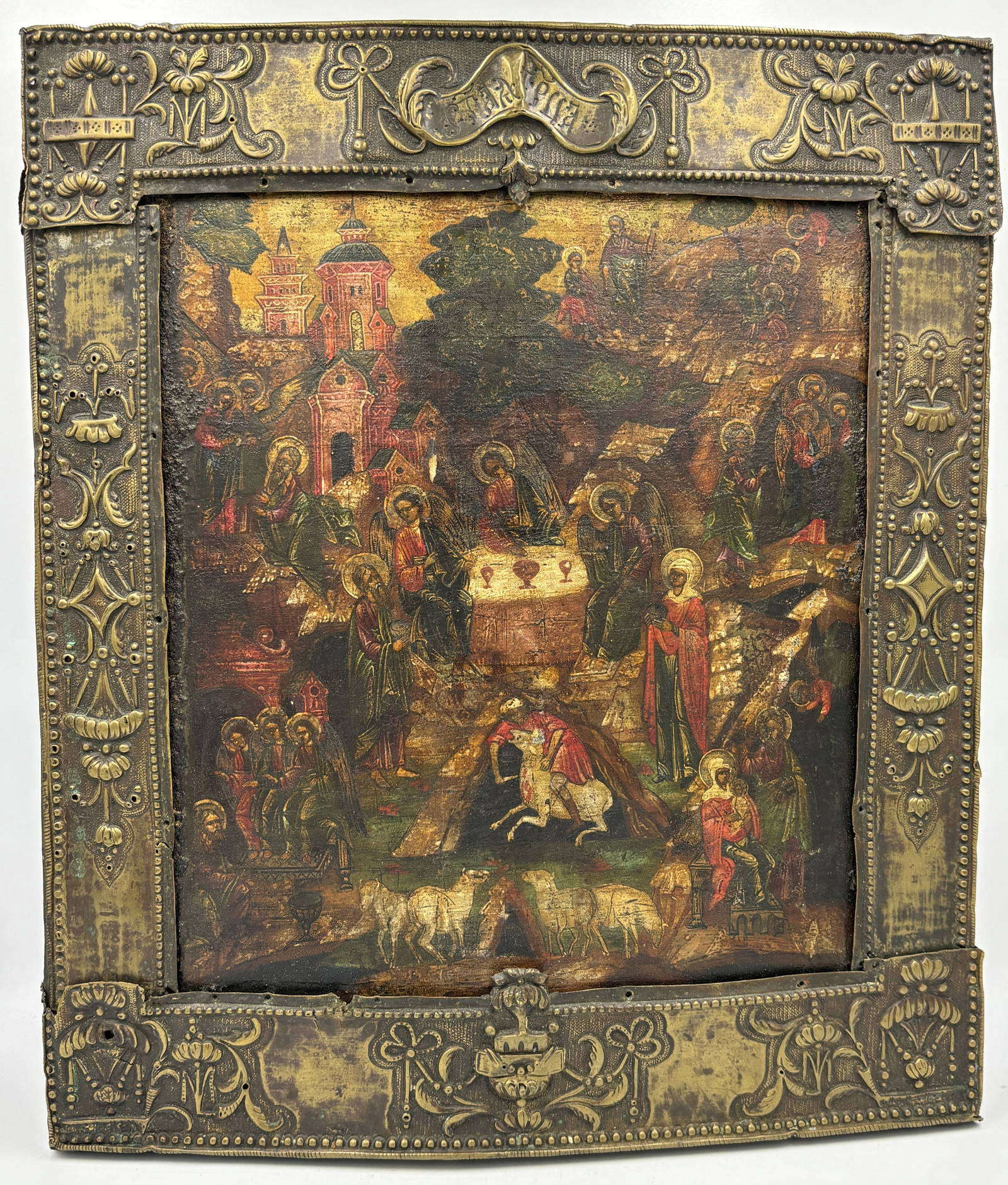 17th Century Icon With Sterling Silver Frame Auction