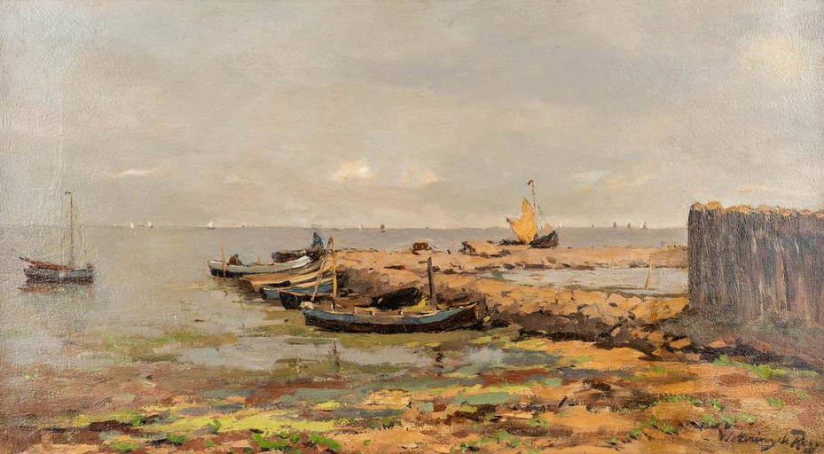 Johannes Van De Wetering De Rooy (1877 1972) ' Marine' Dutch School Oil ...