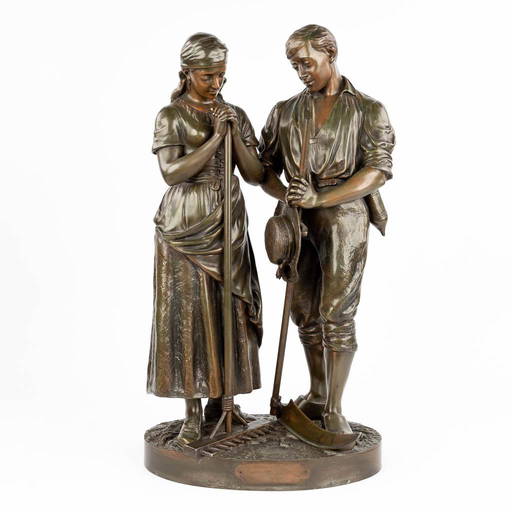 Arthur Waagen (act.1869 1910) 'l'angelus' A Statue Made Of Spelter. (l ...