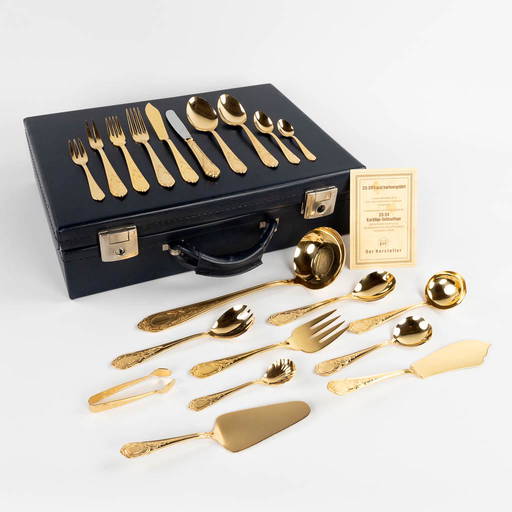 A Gold Plated 'solingen' Flatware Cutlery Set, Made In Germany. Model ...