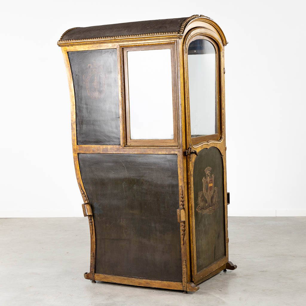 An Antique 'sedan Chair', With Hand-painted Decors And Heraldry. 19th C ...