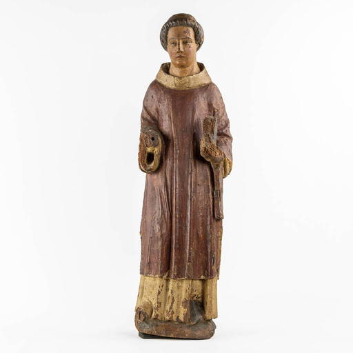 Saint Laurentius, Deacon. A Wood Sculpture, Oak, 14th C.