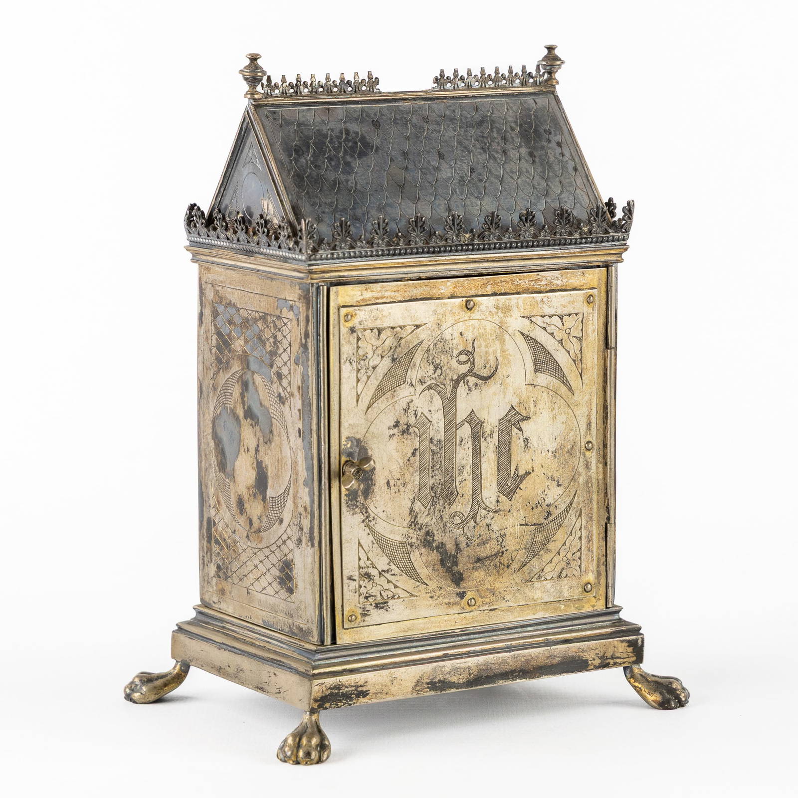 A Silver Sacred Bread Box In The Shape Of A Gothic Building. Gothic ...