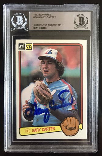Gary Carter Autographed Baseball Card/slabbed