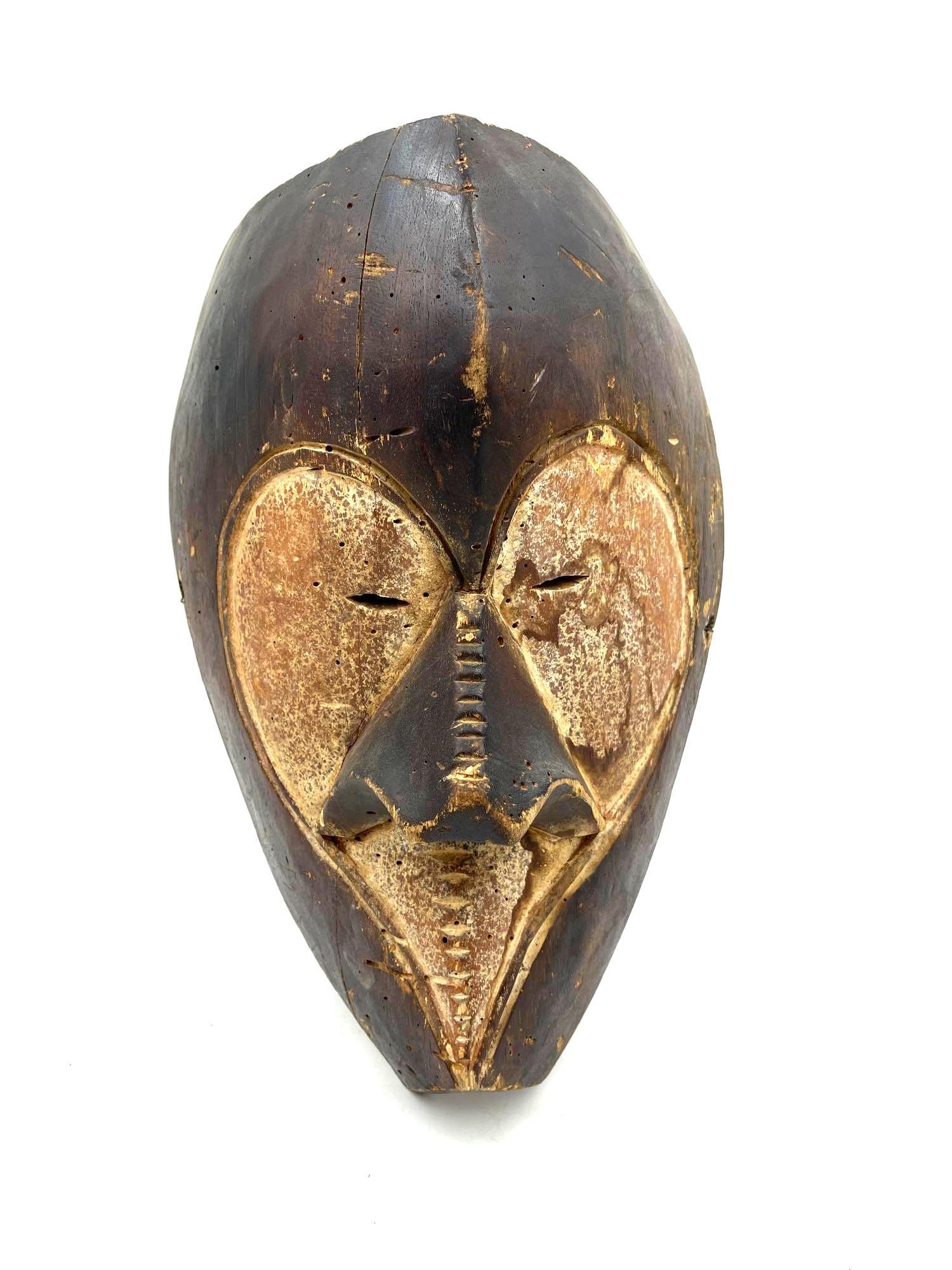 Hand Carved Wooden Kwele Tribal Mask