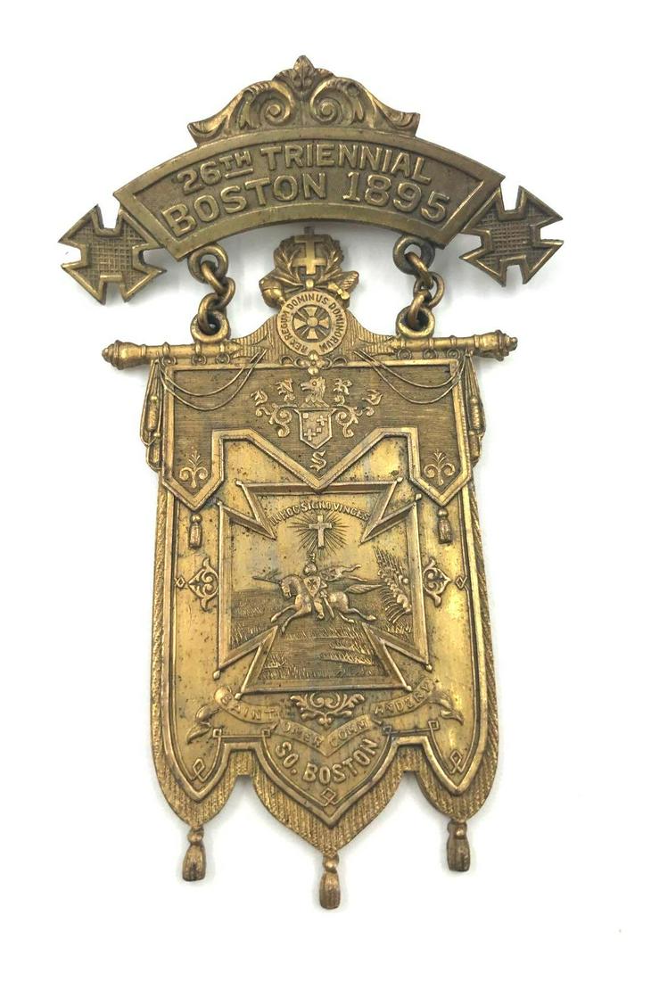 1895 Knights Templar 26th Triennial Boston Pin Auction