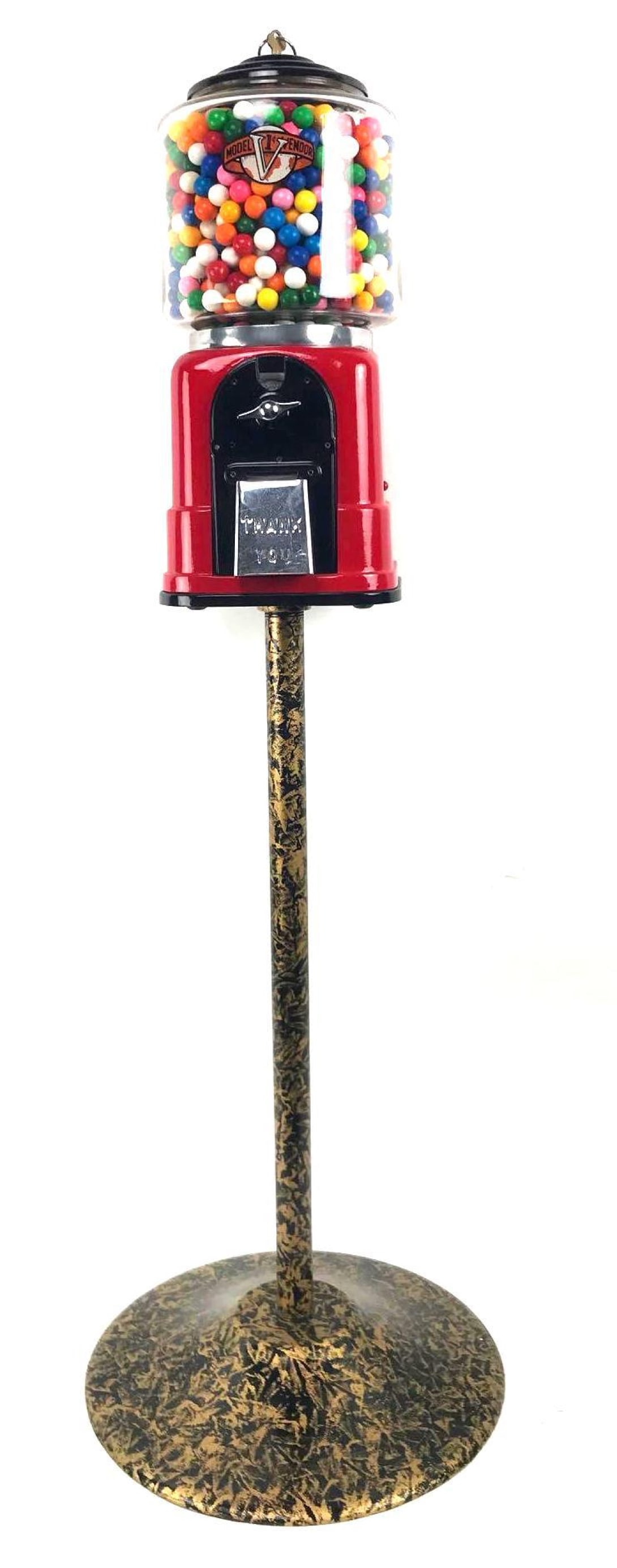 Red Victor Model V Gumball Machine With Stand Auction