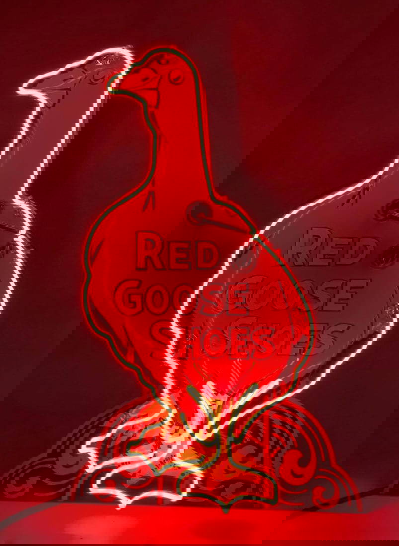 Red Goose Shoes Neon Sign Auction
