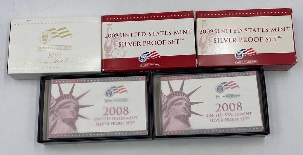 2007 And Silver 2008 And 2009 Proof Sets