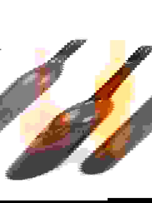 2 19th Century Amber Whiskey Bottles - Wright & Taylor, Duffy Malt Auction