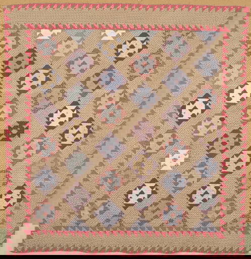 Churn Dash And Triangles Antique Quilt