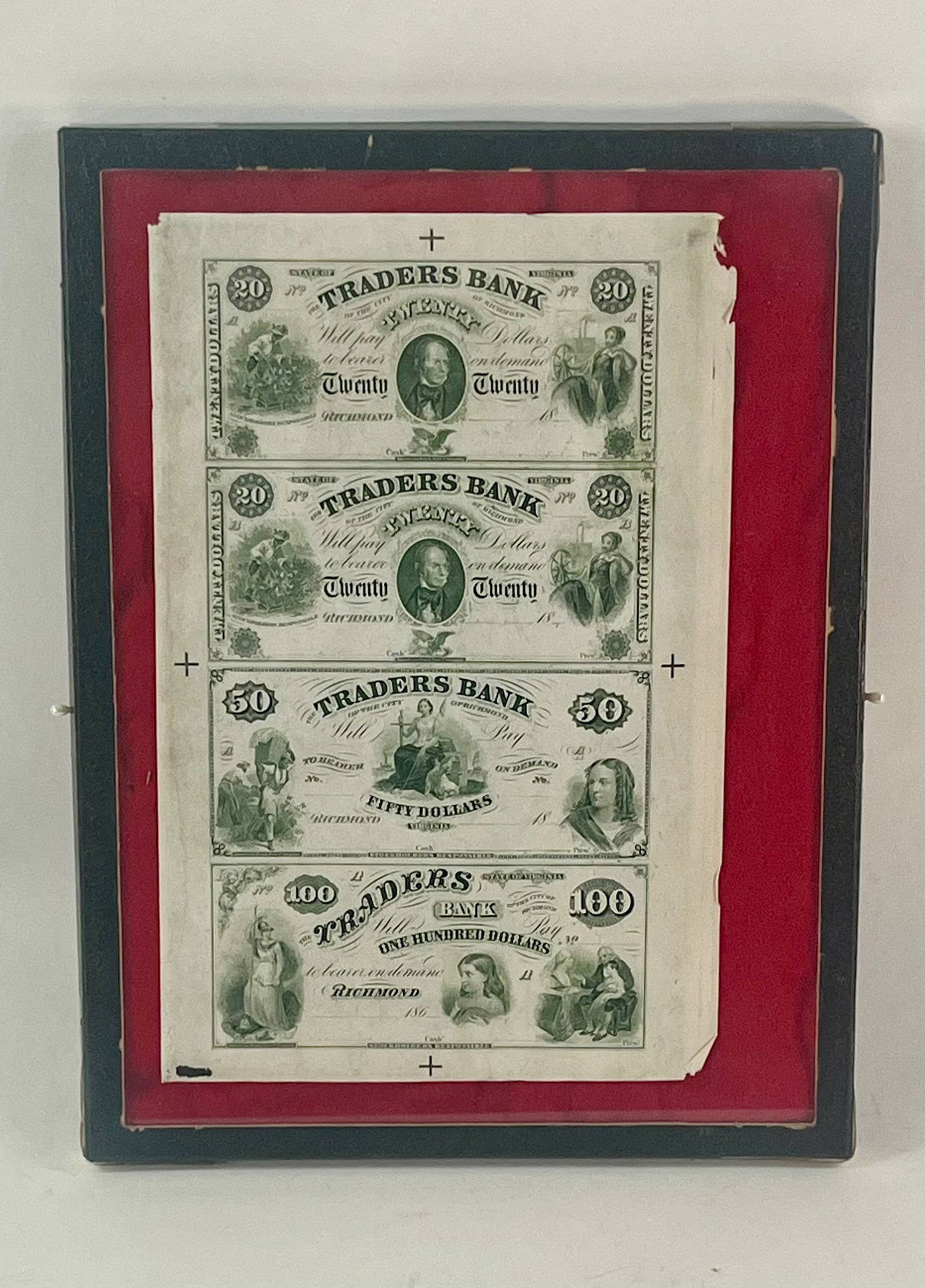 Virginia Civil War Uncut Banknotes Auction