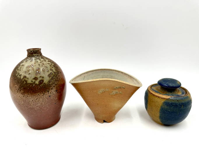 Three Ceramic Wheel Thrown Pots