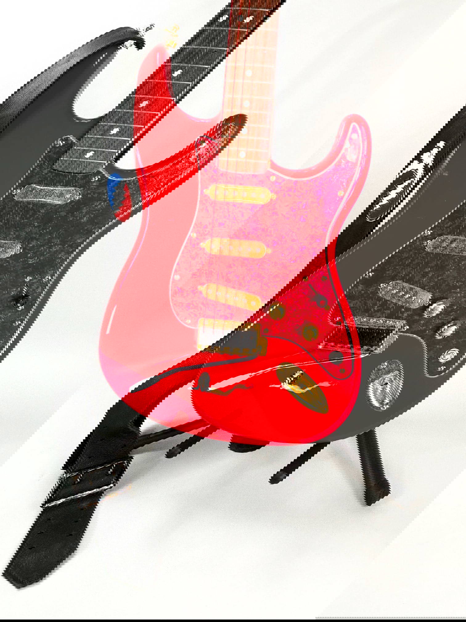 1990s Fender Stratocaster Cherry Red Electric Guitar Auction