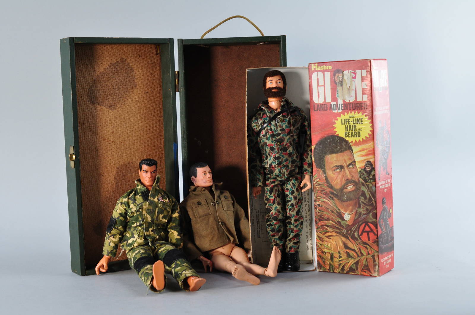 Vintage Gi Joe Wooden Foot Locker And Figures Auction