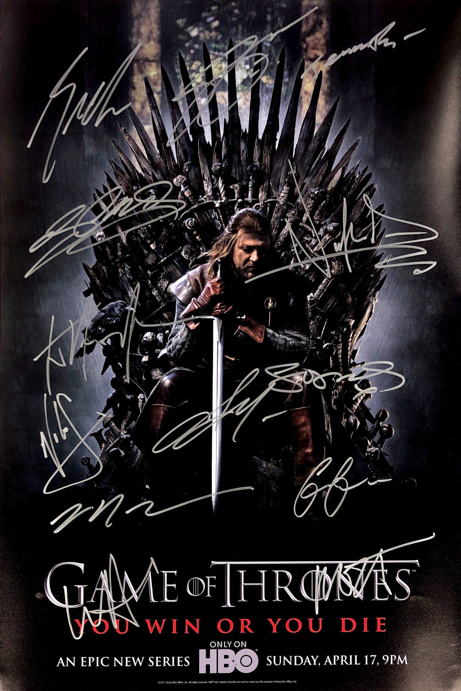 Sean Bean Autograph Signed Game Of Thrones Poster