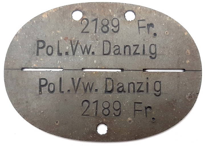 Ww2 German Polish Danzig Polizei Dog Tag Wwii Gestapo
