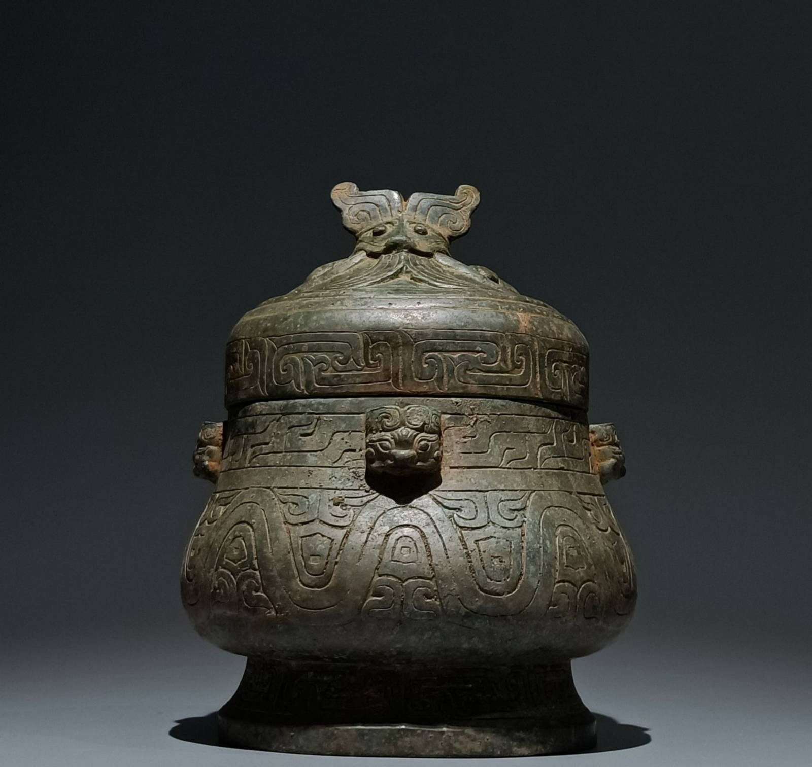 A Chinese Carved Bronze Jar With Cover Auction