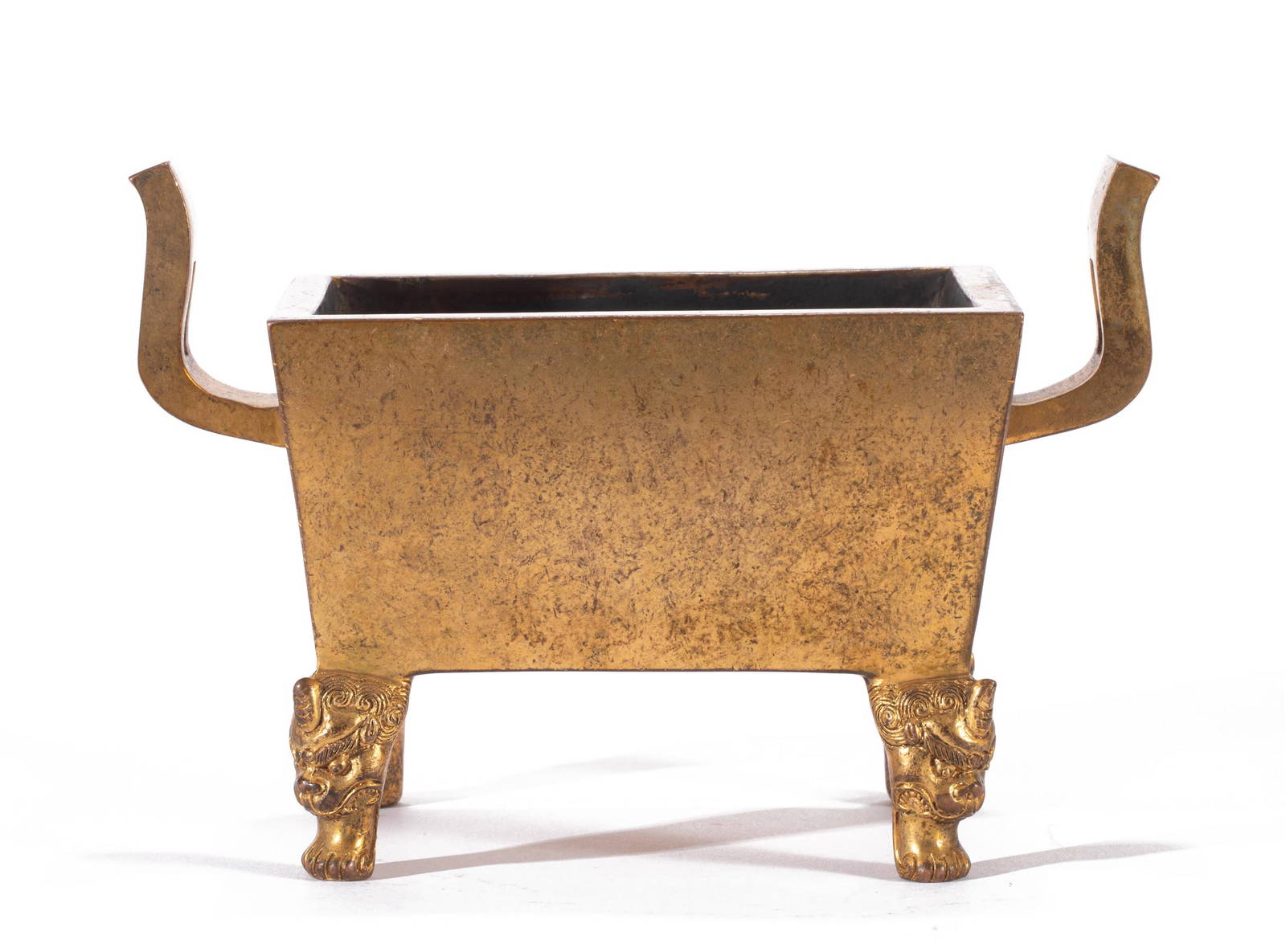 A Chinese Gilt Bronze Rectangular Censer Auction