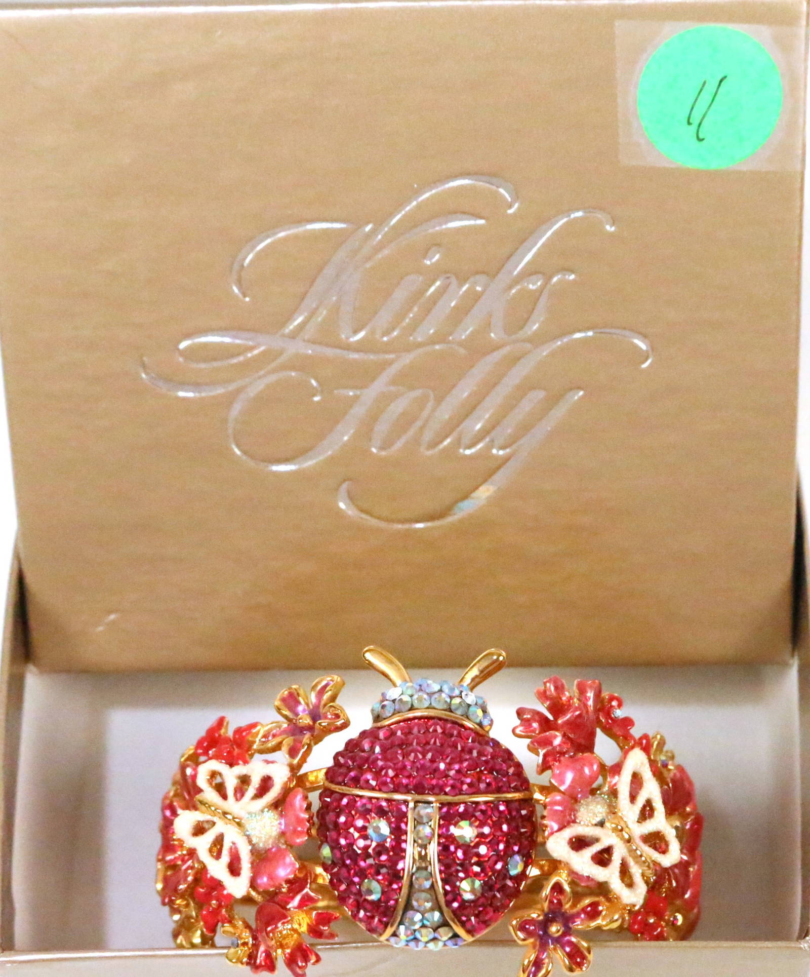 Kirks Folly Gold Tone Lady Bug Butterflies, Flower Cuff Bracelet In The ...