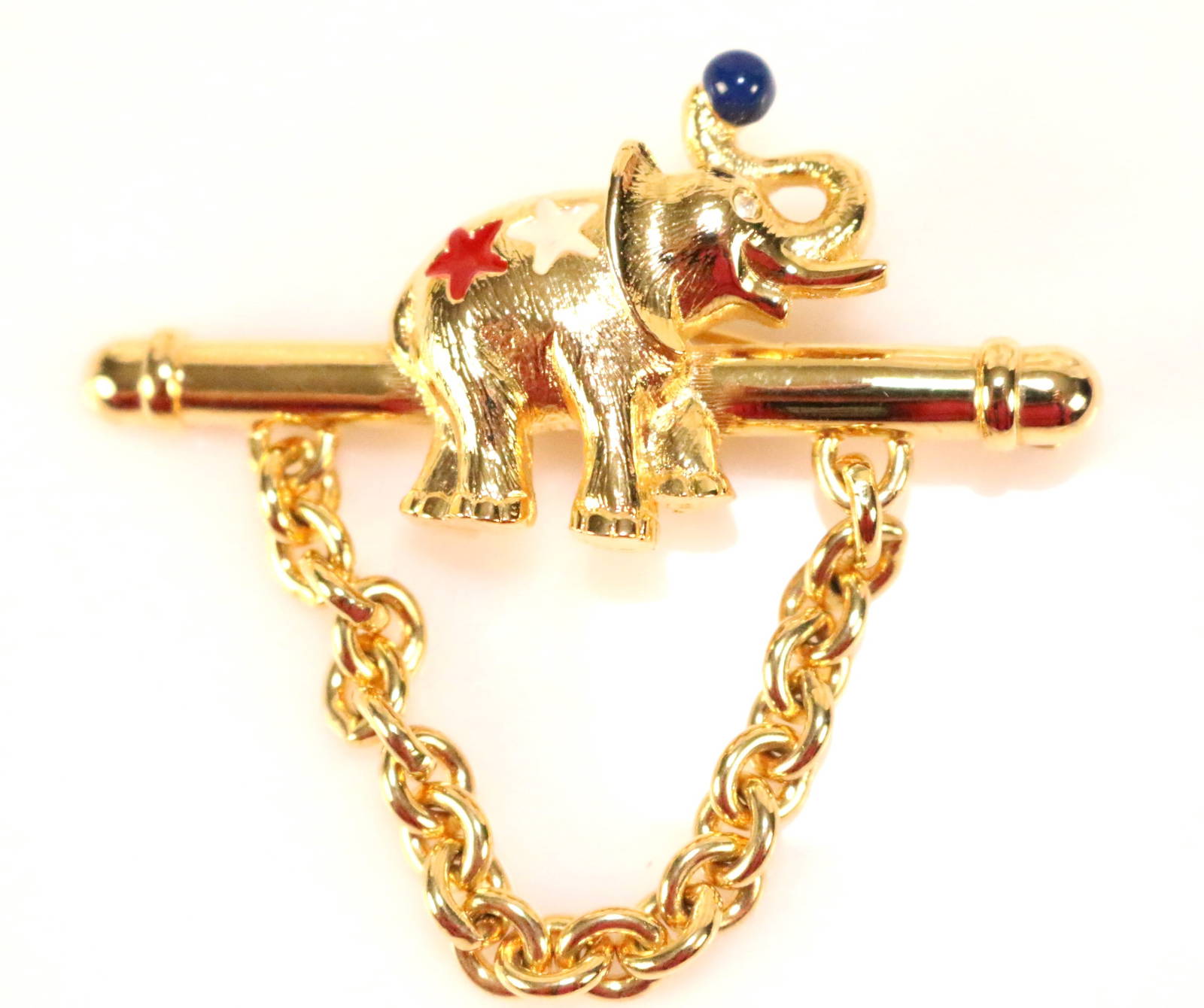 Ann Hand Goldstone Elephant Republican Party Patriotic Pin Brooch New ...