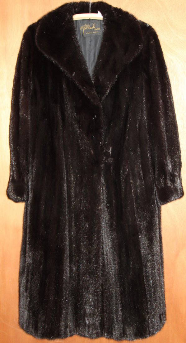 Pollack Furs Full Length Black Ranch Mink Coat Auction