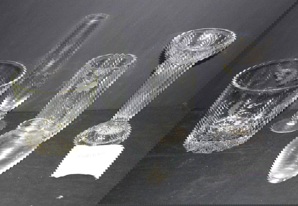 Lot Of 5 Princess House Crystal Vases Auction