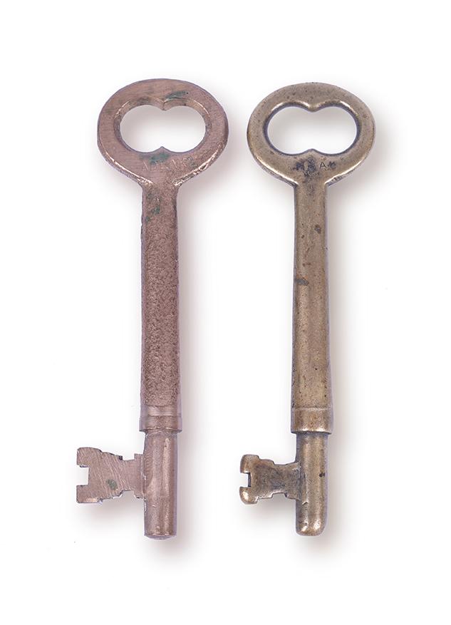 Pair Of Adlake Railroad Caboose And / Or Coach Keys