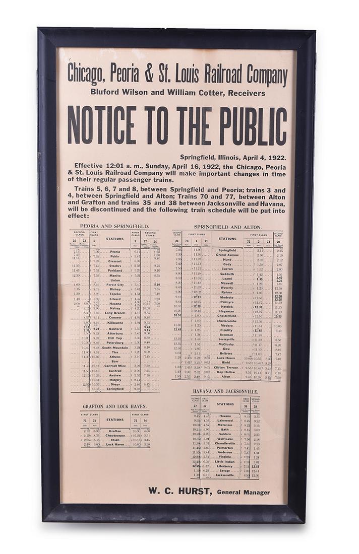 Chicago, Peoria, & St. Louis Railroad 1922 Passenger
