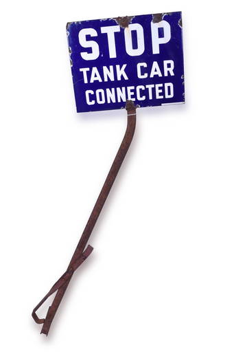 Porcelain Railroad Tank Car Connected Sign w/ Rail Head (#0538) on Mar ...