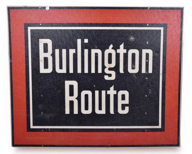 Burlington Route / CB&Q Railroad Large Fiberglass Sign (#4176) on Aug ...