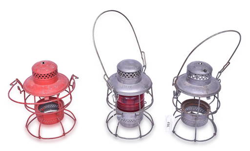 Three Railroad Lanterns Including: N&w Ry(norfolk