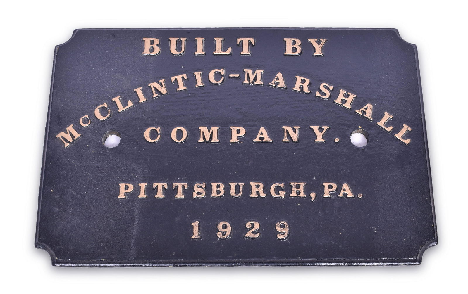 Restored 1929 Mcclintic Marshall Company Bridge Builder Plate