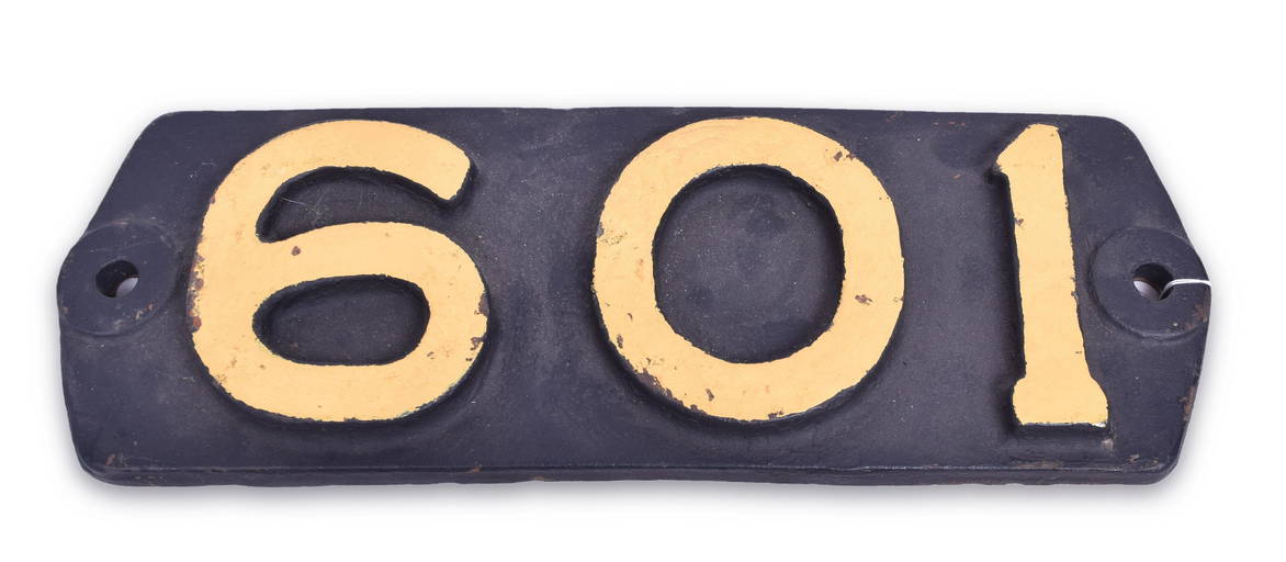 Railroad Cast Iron Number Plate #601