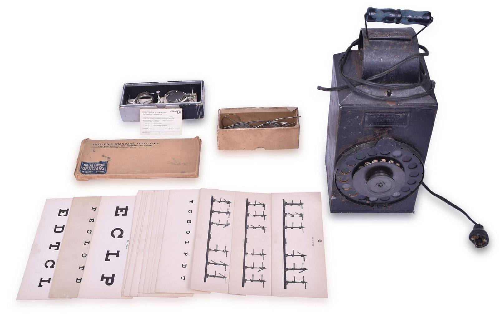 Railroad Vision Screening Set Dr. C.h. Williams Lantern, Snellen's Test ...