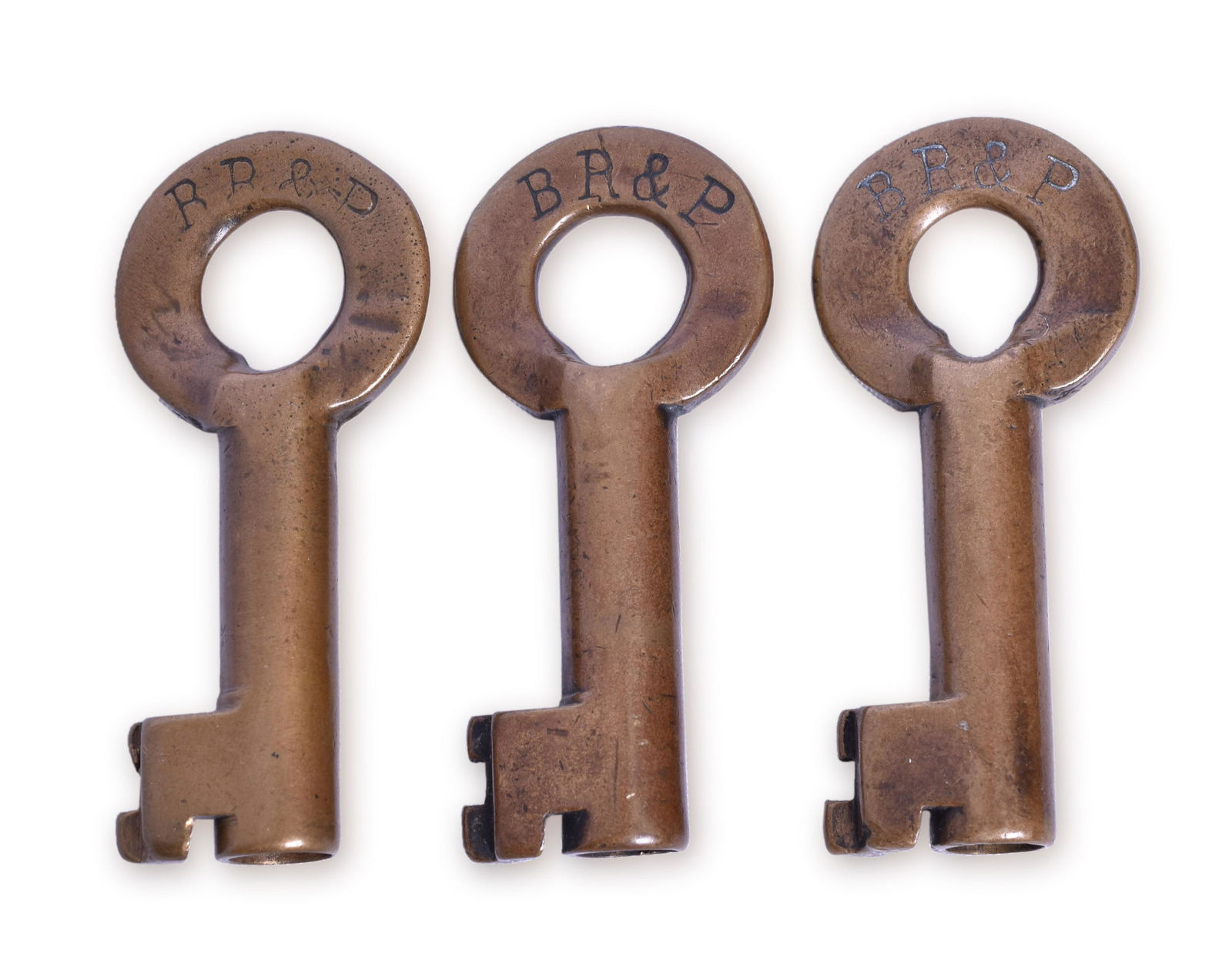 Three Bohannan Buffalo, Rochester & Pacific Railroad Brass Keys - Mar ...
