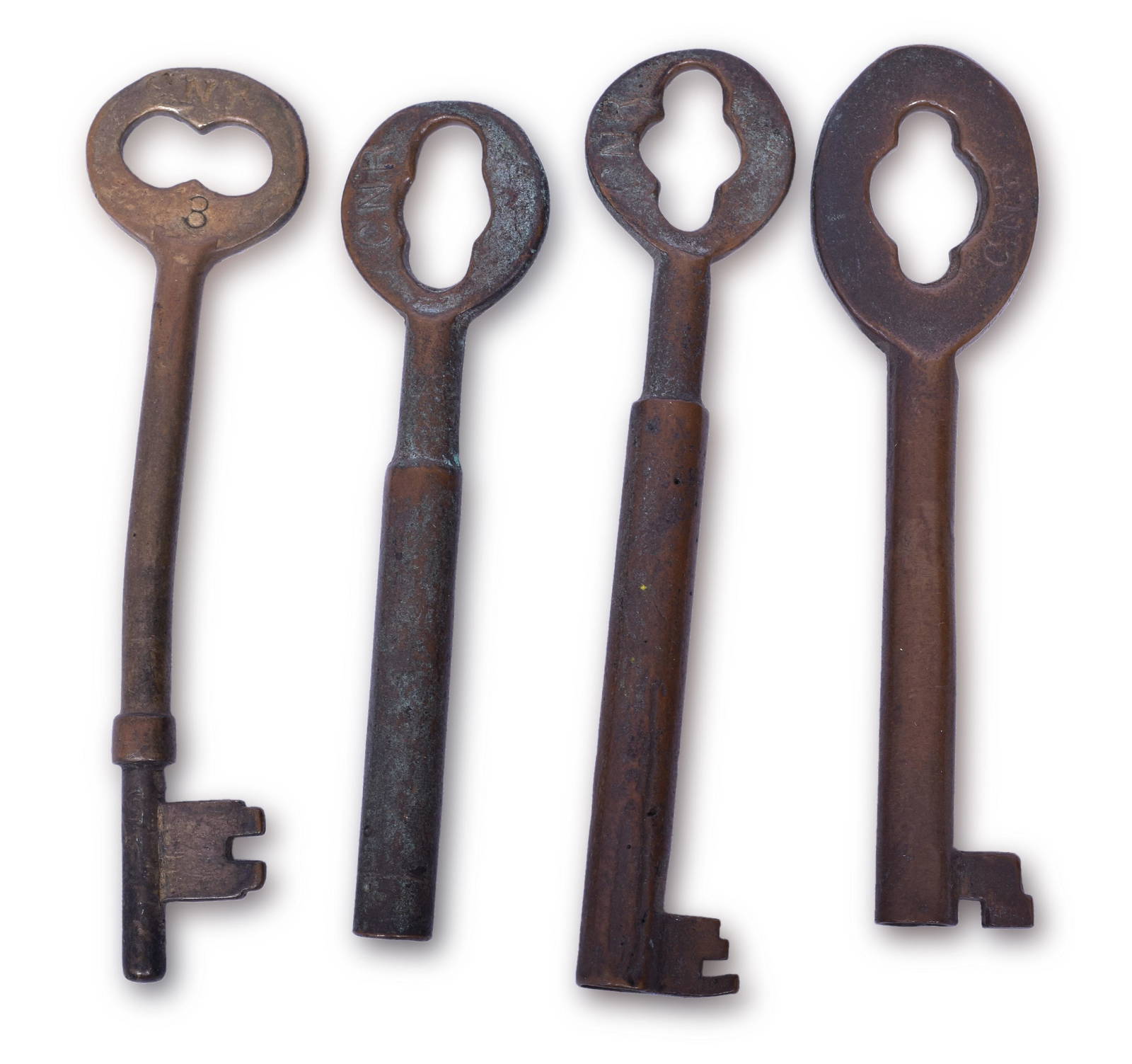 Four Canadian National Railway Coach / Caboose Brass Keys - Mitchell ...