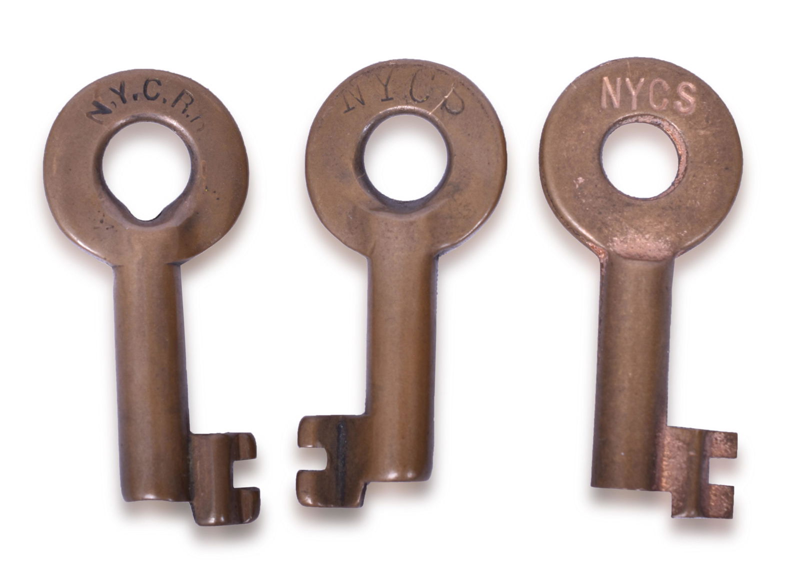 Three New York Central Railroad Keys Two Tool House