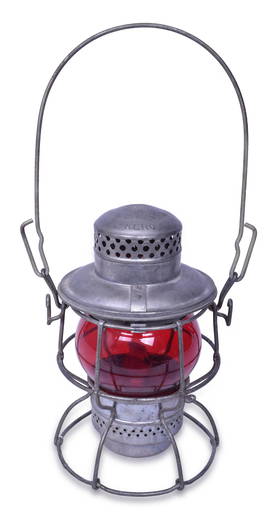 Adlake Kero Pennsylvania Railroad Red Globe Lantern W/ Etched Keystone ...