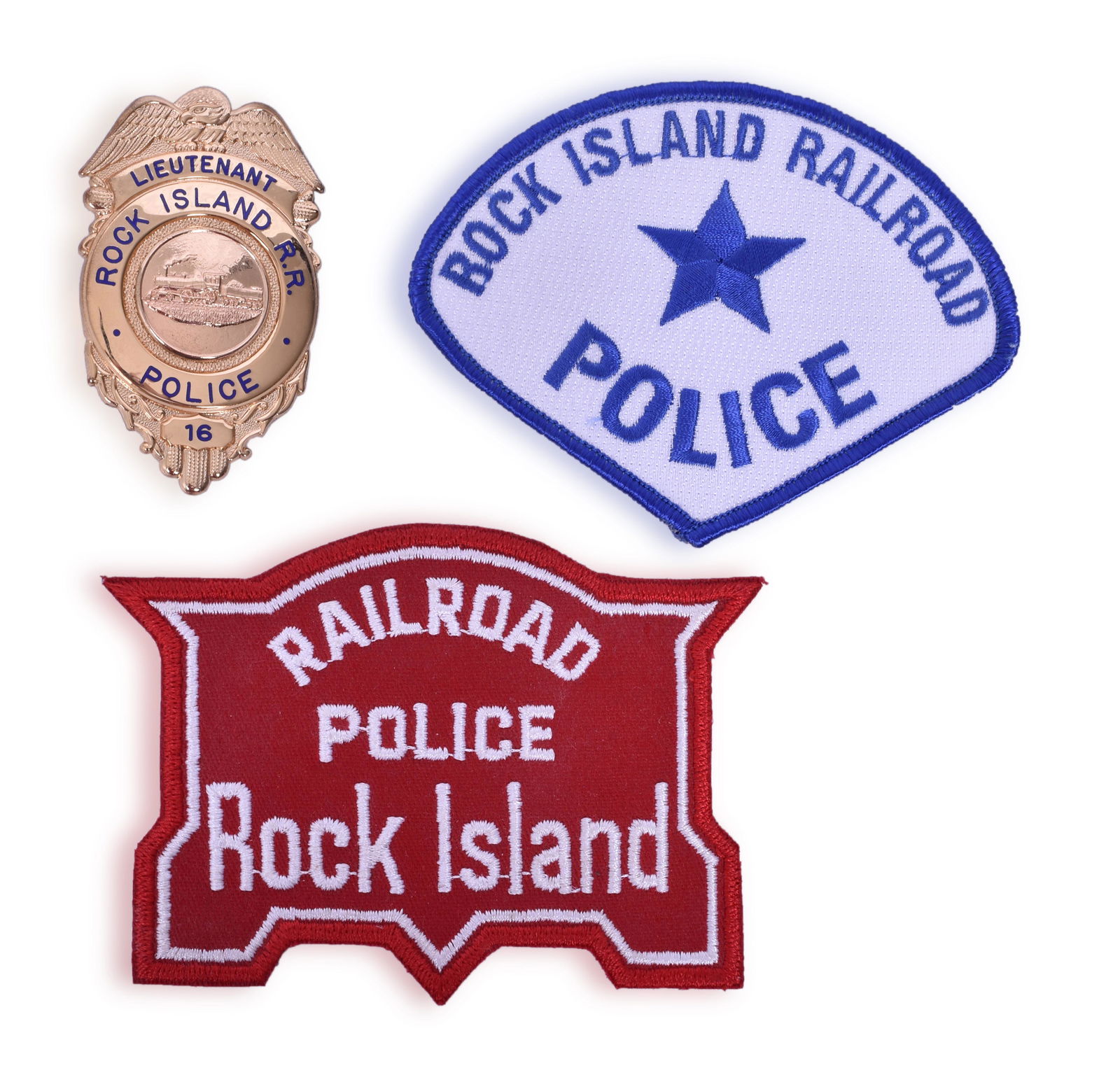 Hi Glo Rock Island Railroad Lieutenant Police Badge And Embroidered ...