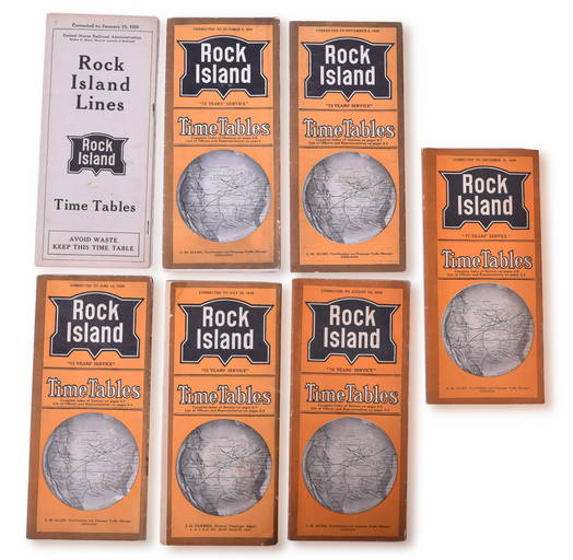 Rock Island Railroad Chicago Timetables Ranging In Years 1920 1929