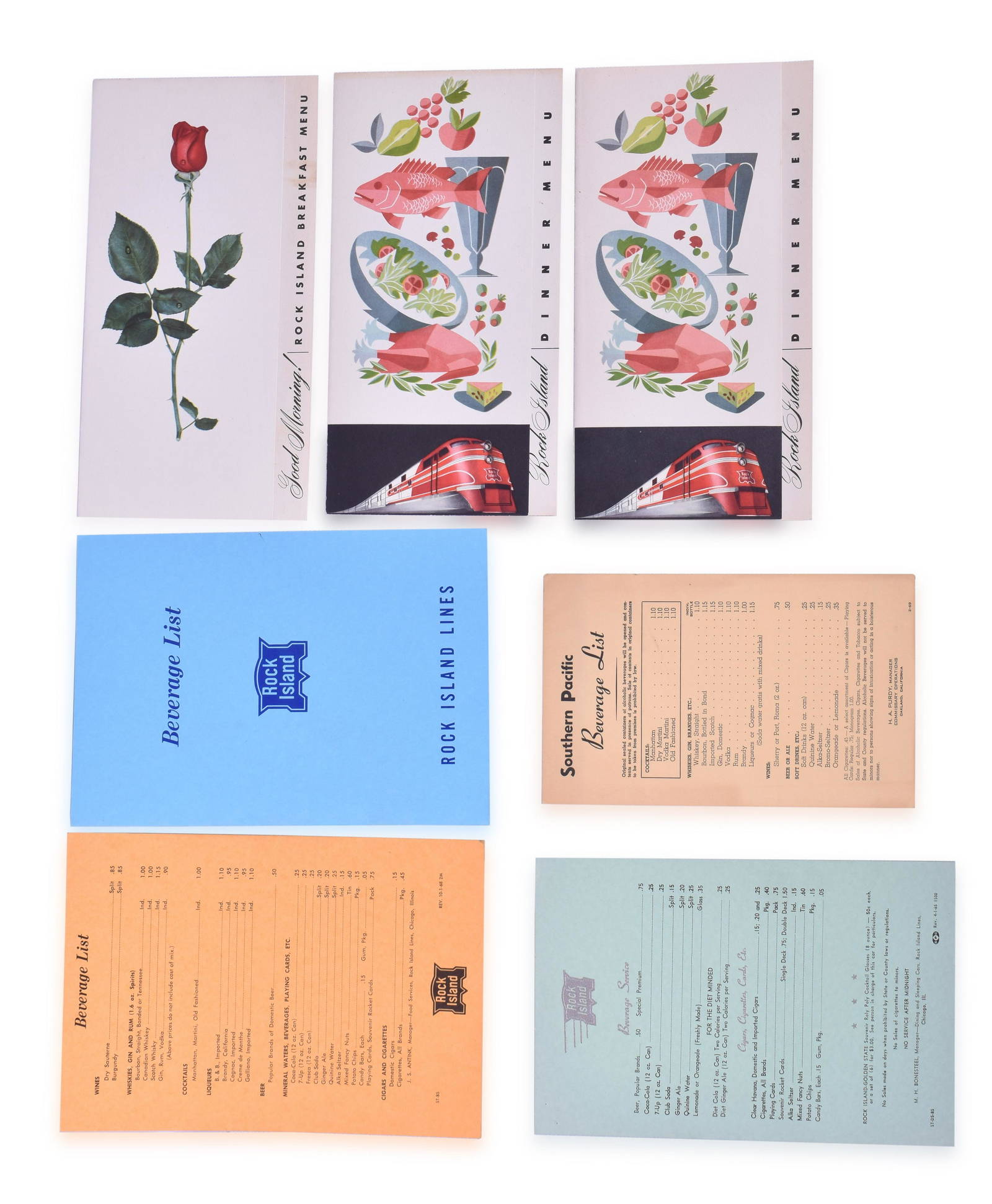 Rock Island southern Pacific Railroad Menus (#3103) on May 04, 2023 ...
