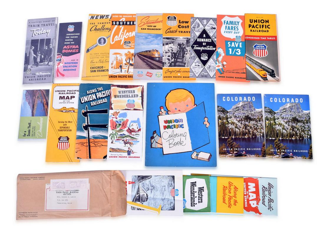 14 Union Pacific Railroad Advertisements, Public Timetable - 1947 ...