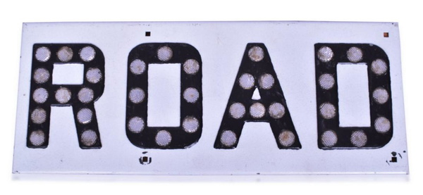 Restored Partial Railroad Crossing Road Sign W Plastic Cat Eye